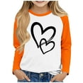 Agkizg Girls Heart Print Long Sleeve Tee, Round Neck Casual Pullover ...