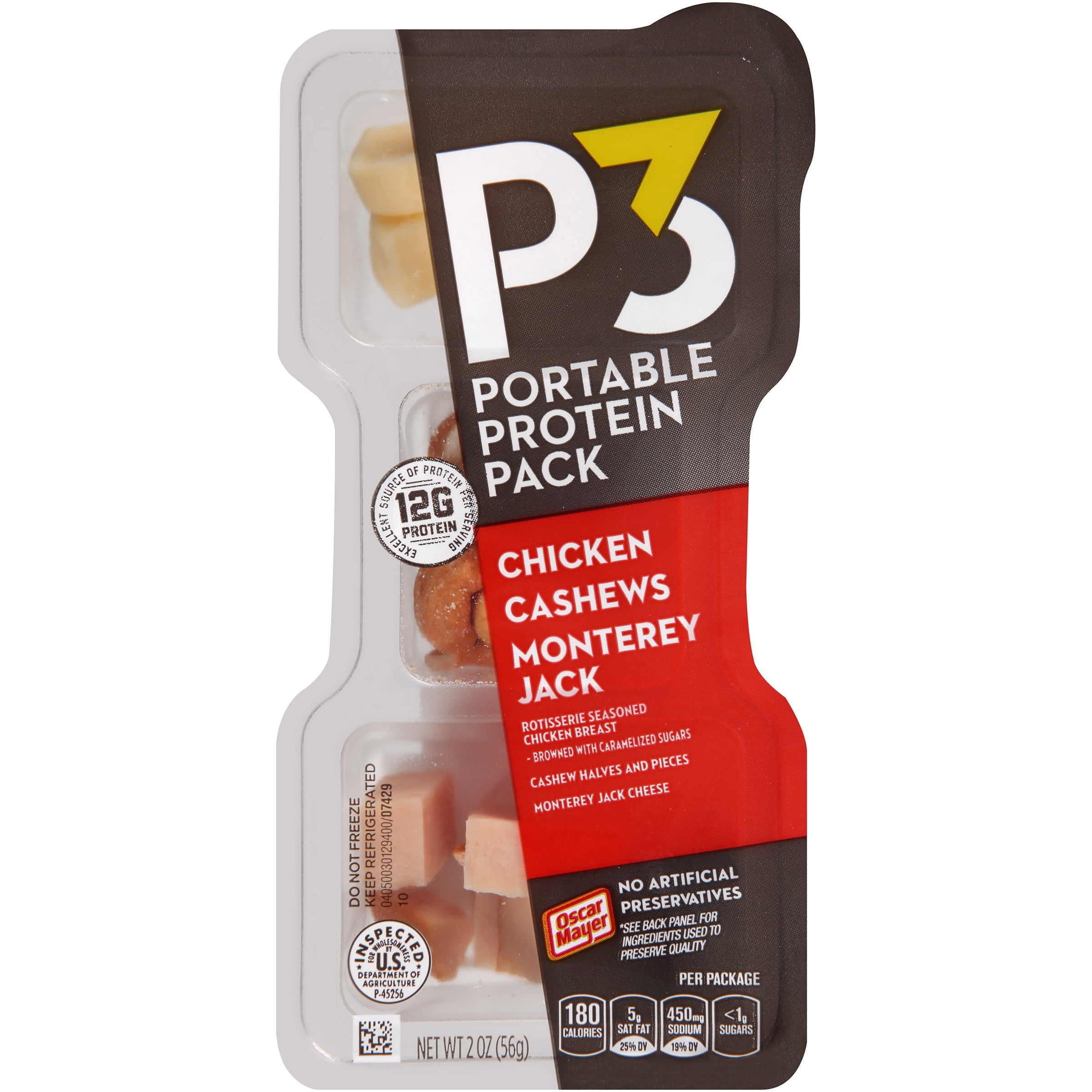 Oscar Mayer P3 Chicken, Monterey Jack & Cashews Portable Protein Pack ...