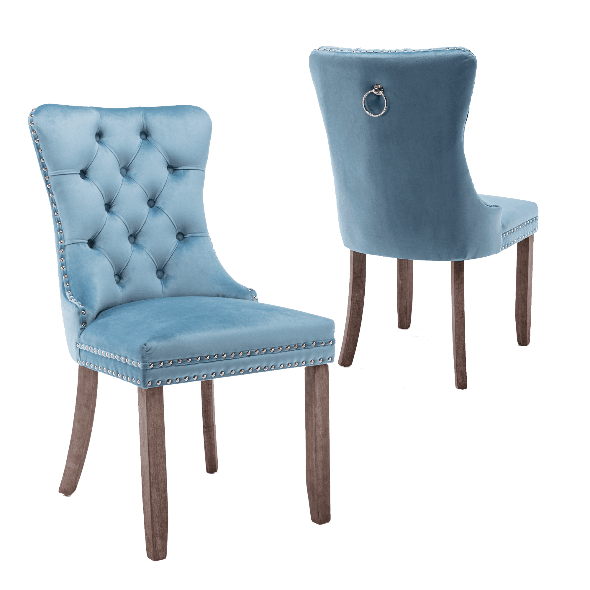 Contemporary Button Tufted Dining Chairs, High-end Velvet Upholstered ...