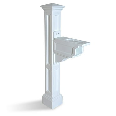 Mayne Single Mailbox Post Mount White Polyethylene Mailbox Post ...