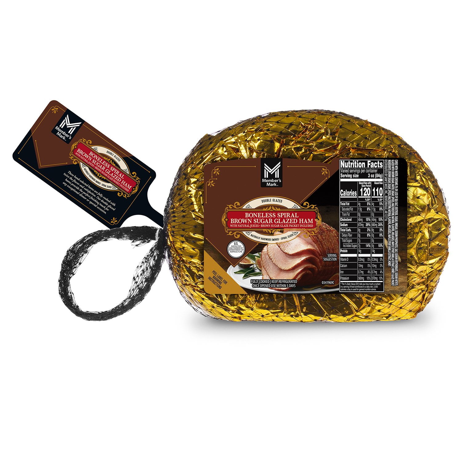 Member's Mark Boneless Spiral Brown Sugar Double Glazed Ham, priced per ...