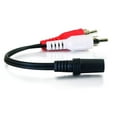 C2G 6in Value Series™ One 3.5mm Stereo Female To Two RCA Stereo Male Y ...