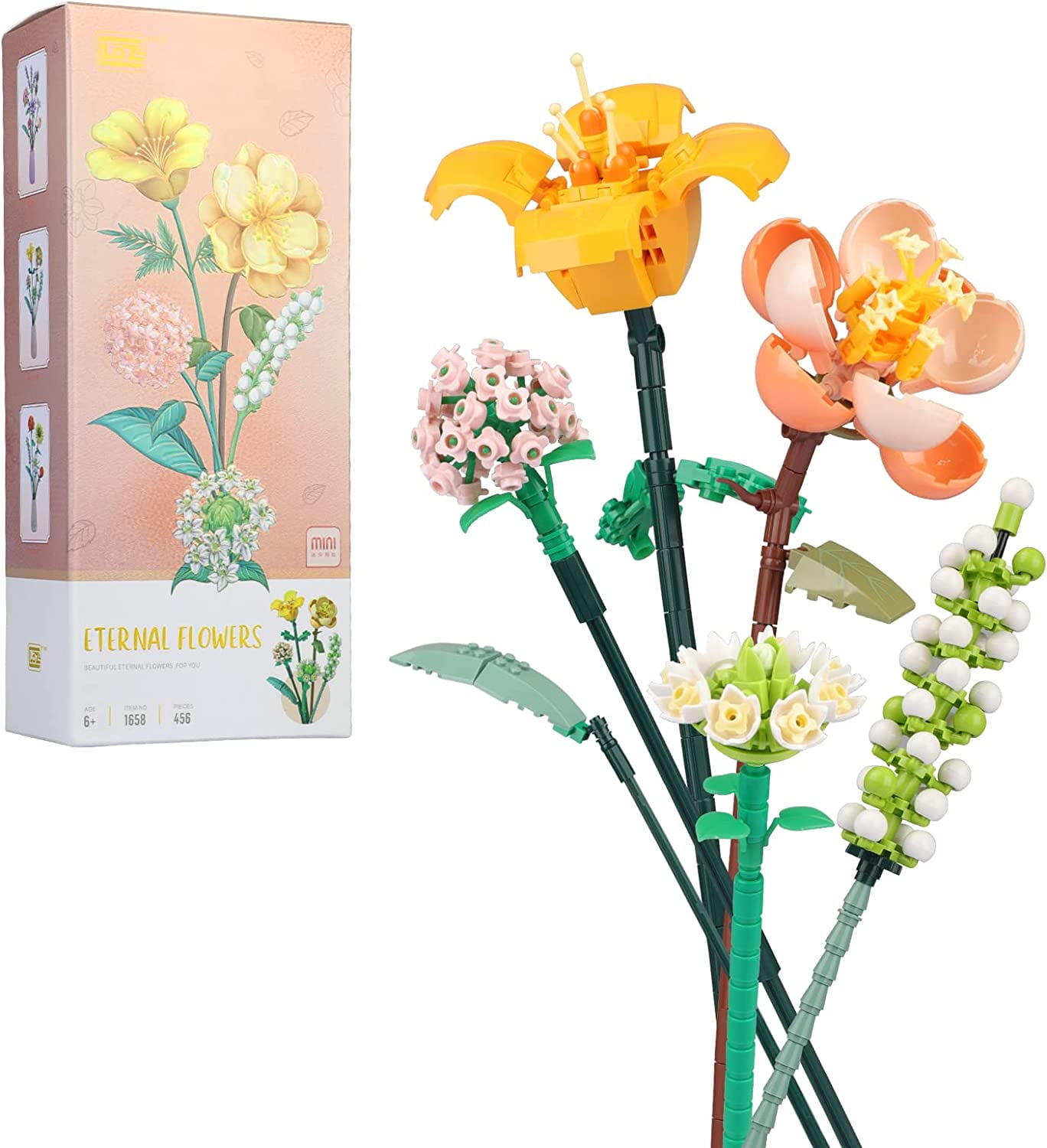 Imoment Flowers Building Blocks Yellow Lily 456PCS for Gift Girlfirend ...