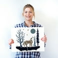 1pc Wolf Stencil for Painting 30x30cm Plastic Forest Trees Craft ...
