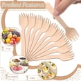 1000 pieces disposable wooden spoons forks, 4-inch bulk mini wooden ...