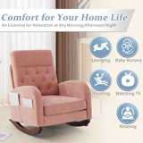 "Ktaxon Rocking Chair, Comfy Chenille Upholstered Single Sofa Rocker ...