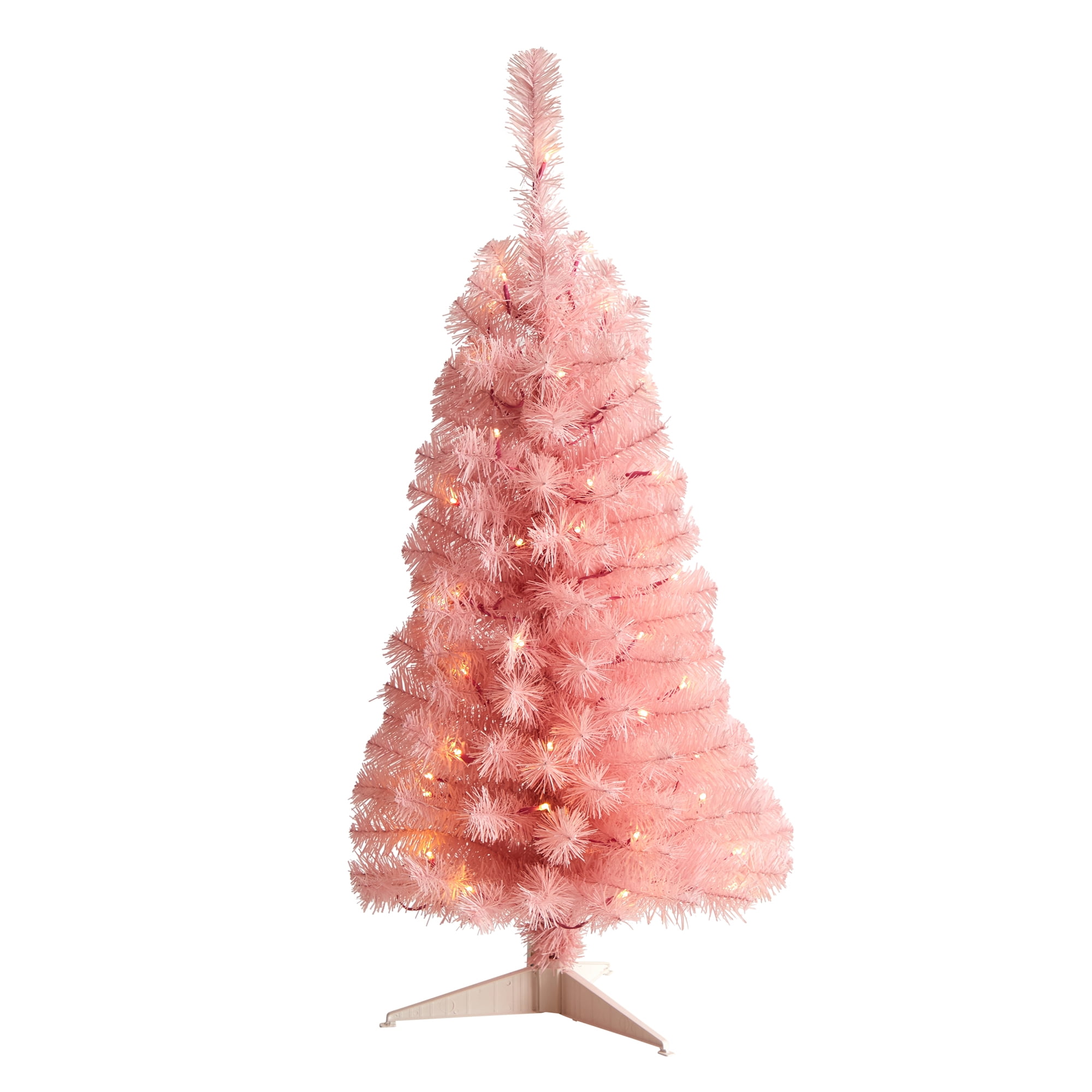 Nearly Natural 3ft. Pink Artificial Christmas Tree with 50 LED Lights ...