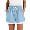 AHTJRT Summer Shorts for Women Wide Leg Beach Shorts with Pockets Boho ...
