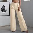 cocolona Womens A-line High Waist Dress Pants Elastic Waist Straight ...