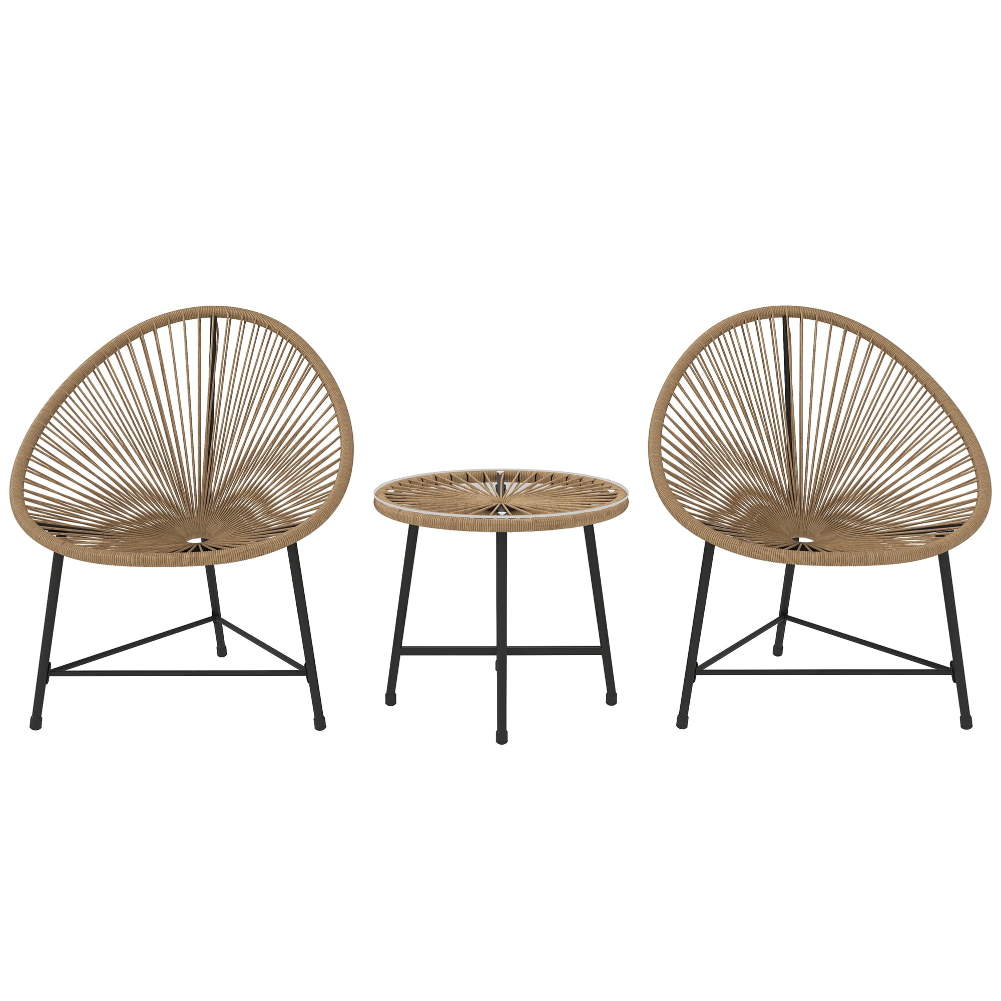 Click here for Outsunny 3 Piece Wicker Patio Furniture Bistro Set... prices