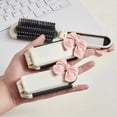 2-in-1 Foldable Mirror Brush and Detangling Comb, Portable Compact ...