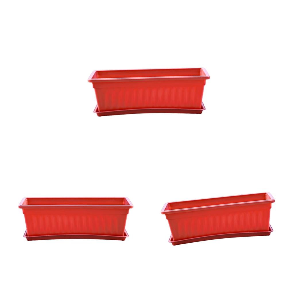 3x Modern Rectangular Flower Planter Planter Pot indoor and outdoor ...