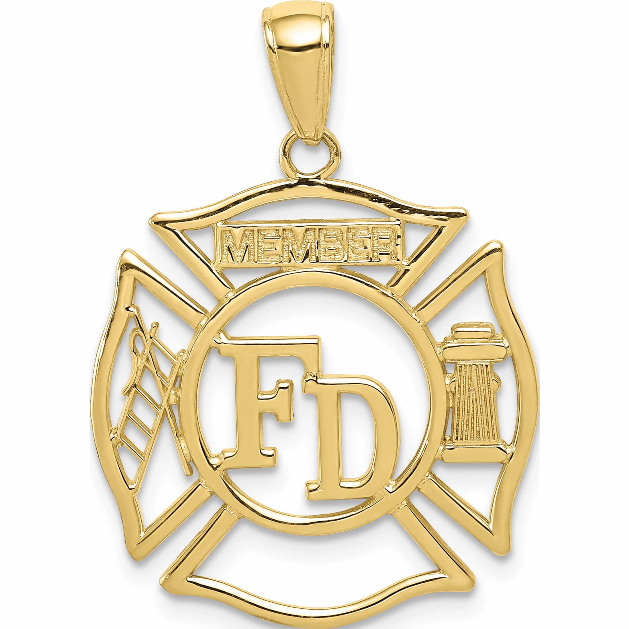 10K Yellow Gold Fd Member In Shield Pendant (30 X 20.5) Made United ...