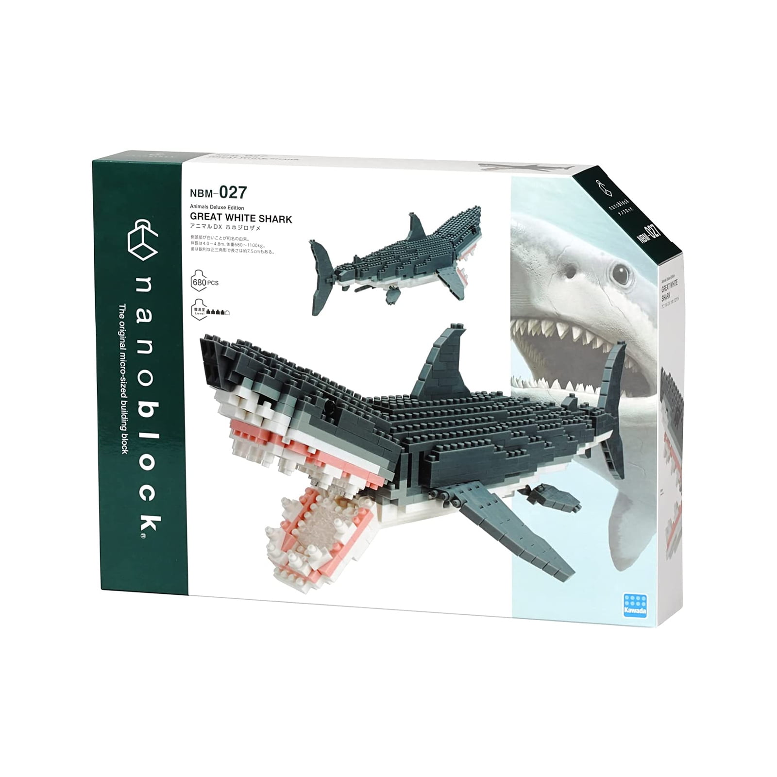 Buy Nanoblock Great White Shark Animals Deluxe Building Set Online at ...