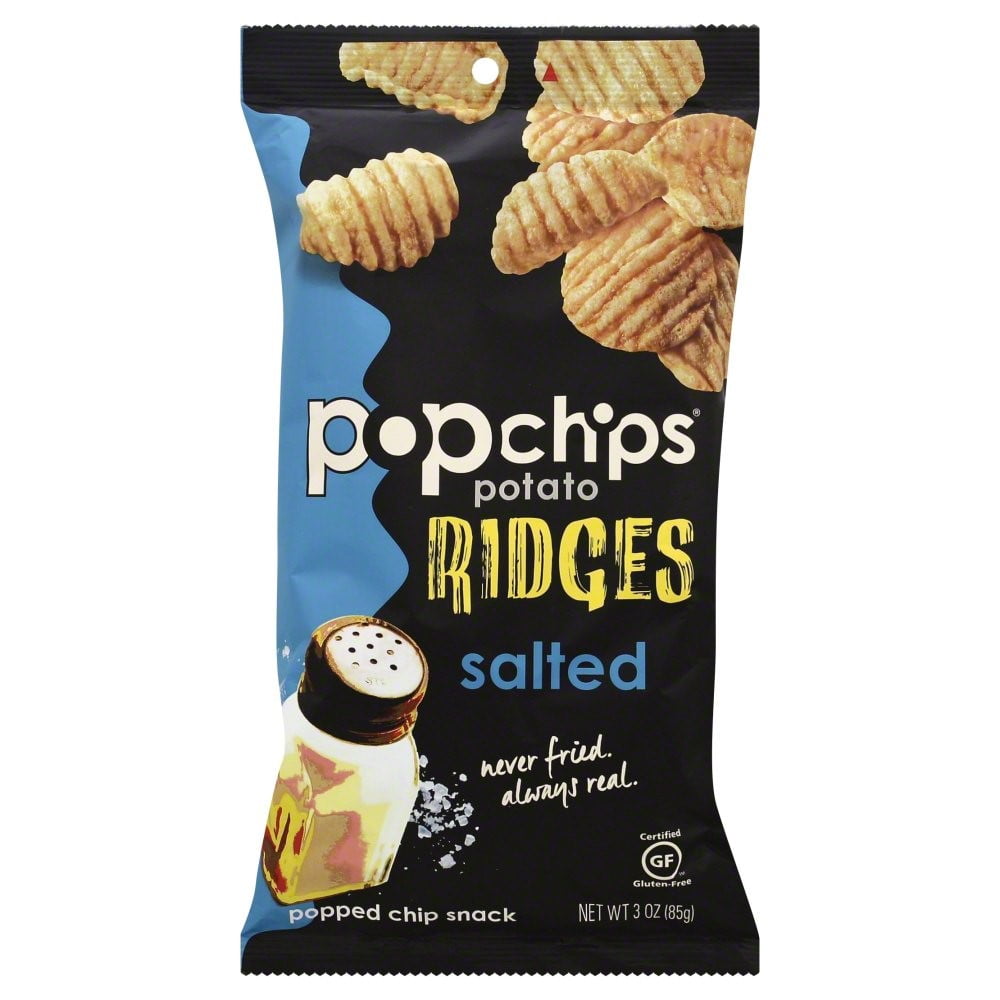 Popchips Potato Ridges Salted Popped Chip Snack, 3 Oz., 12 Count ...