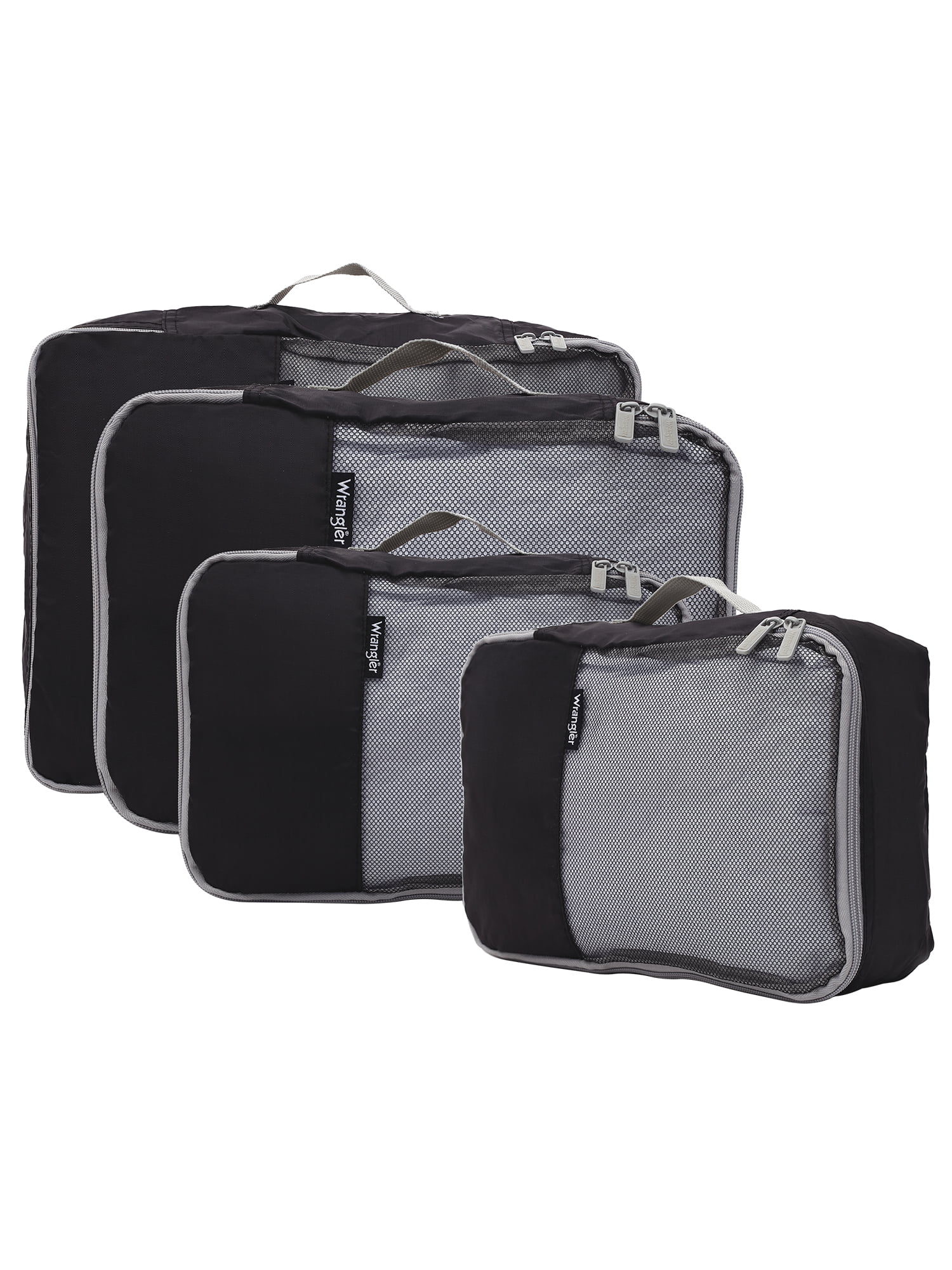 Wrangler 4-piece Packing Cubes Set for Luggage, Black - Walmart.com