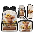 Bulopur Highland Cow Print Kids Backpack Set 4 Pcs Butterfly Kids ...