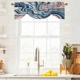Blue Pink White Marble Tie Up Valances Curtain, Fluid Art Abstract ...