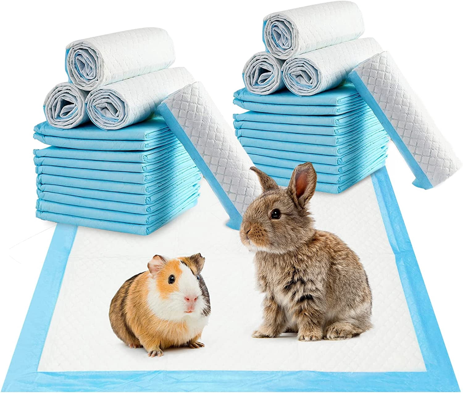 Hamiledyi Rabbit Pee Pads, 18" x 24" 50 PCS Guinea Pig Disposable Cage ...