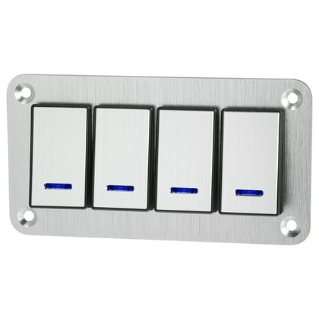 3 Gang Rocker Switch Panel 5 Pin Pre-Wired Toggle Switch Aluminum Alloy ...