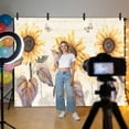 8x6ft Photo Backdrop, Sunflower Soft Polyester Backdrop Curtains ...