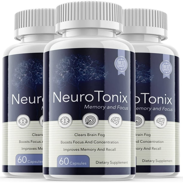 (3 Pack) NeuroTonix - Neuro Tonix - Memory Booster Dietary Supplement for Focus, Memory, Clarity ...