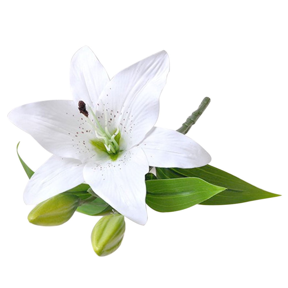Farfi 1Pc Artificial Lily Flower Fake Plant Home Office Cafe Wedding ...