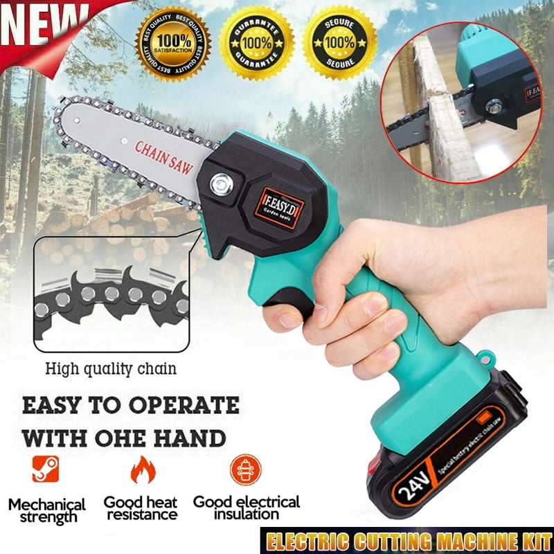 24V Cordless Mini Chainsaw, Portable Handheld Chain Saw with ...