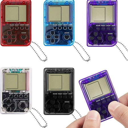 5 Pieces Brick Game Console Keychain Mini Classic Brick Game Toy ...