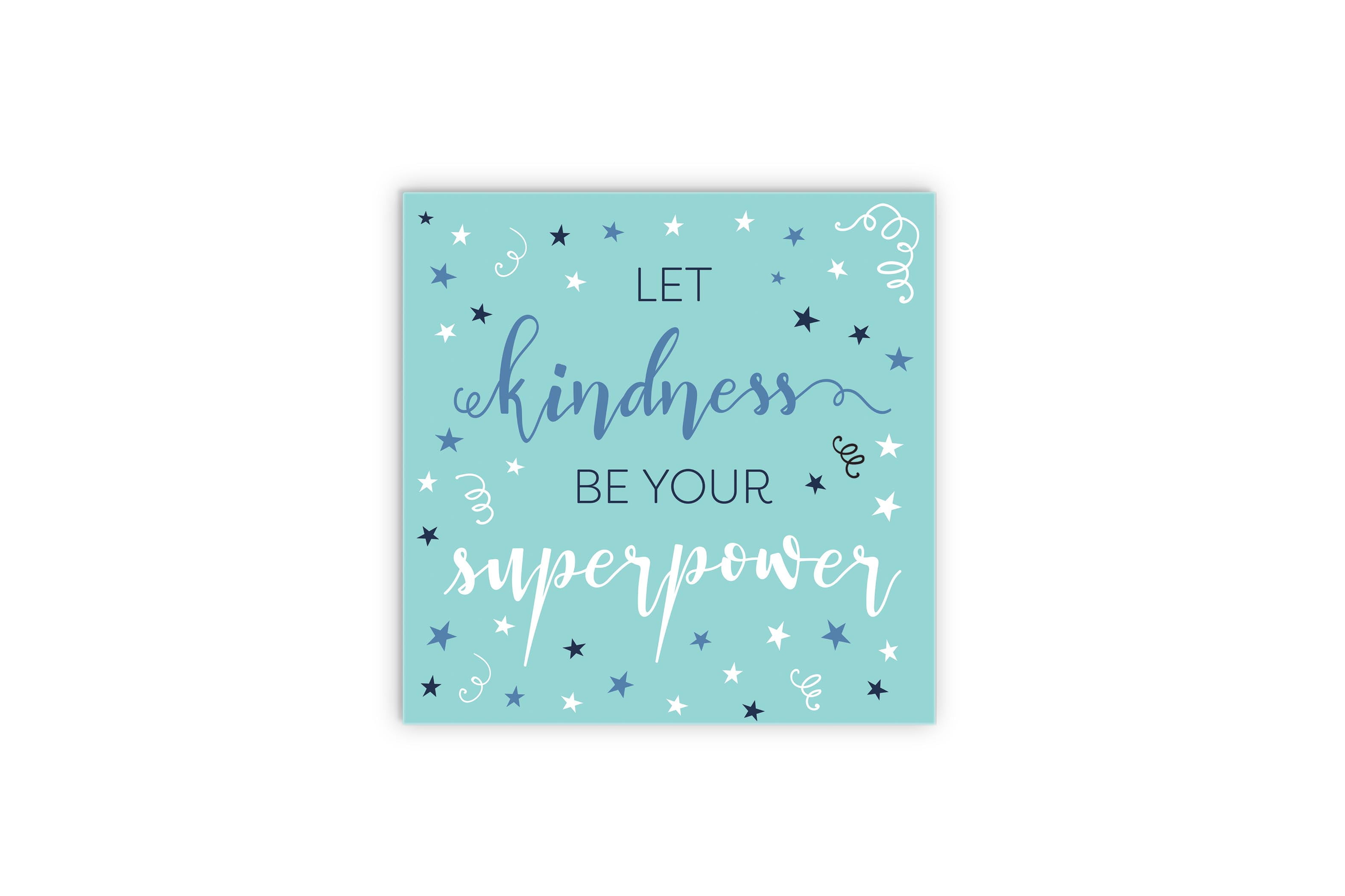 Kindness Superpower Powder Blue Stars 12 x 12 Wood Wall Sign Plaque ...