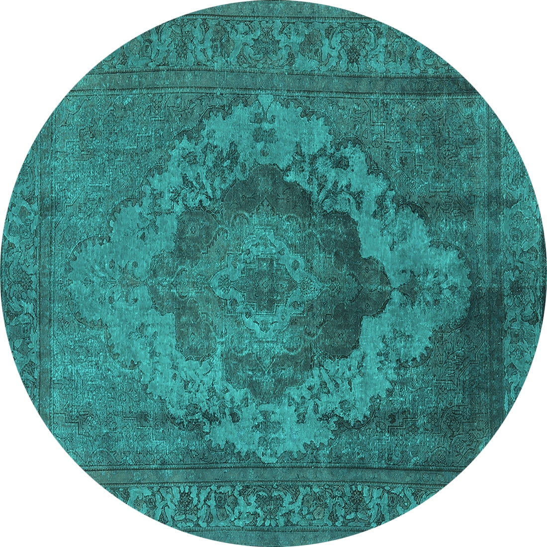 Ahgly Company Indoor Round Oriental Turquoise Blue Industrial Area Rugs ...