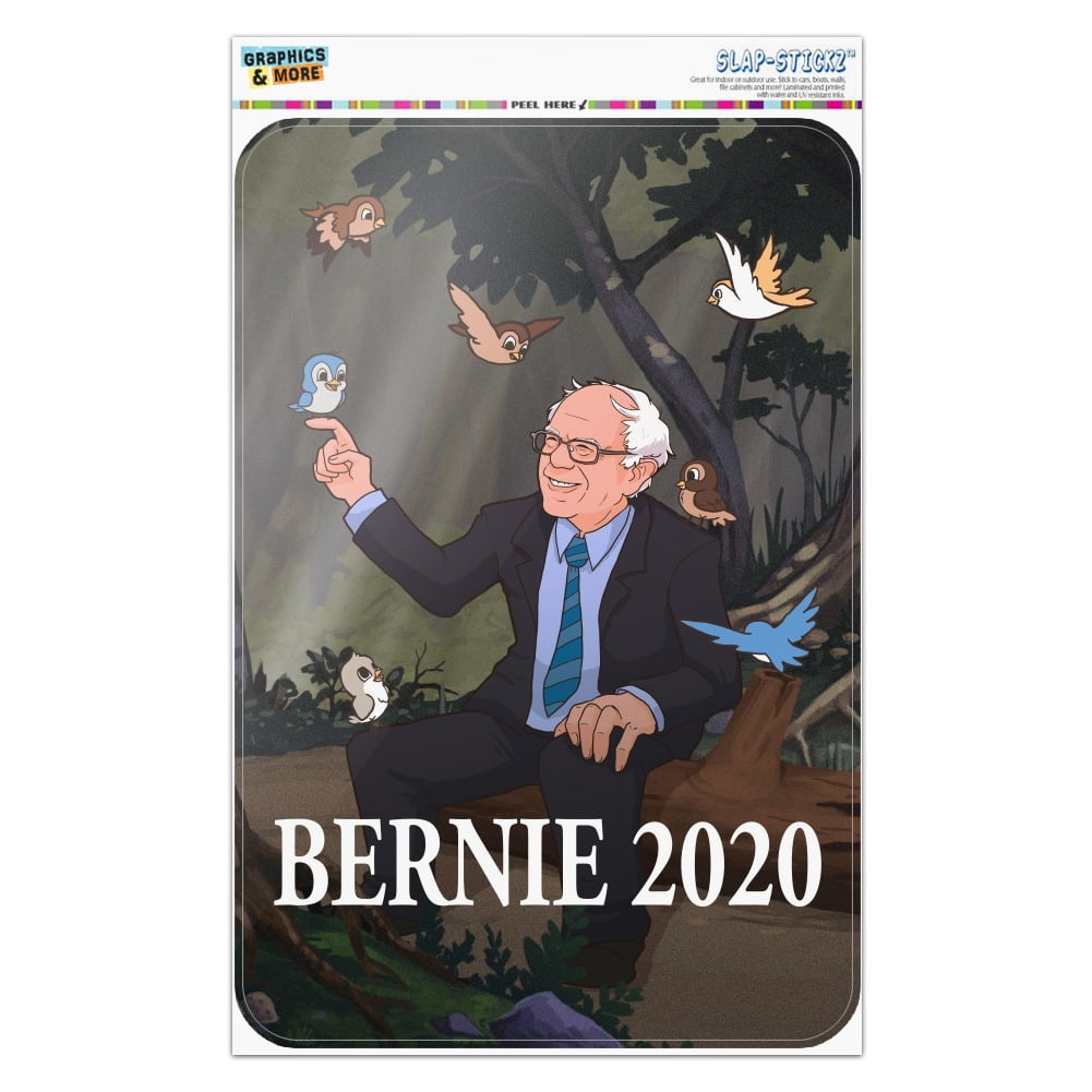Bernie Sanders 2020 with Birds In A Forest Retro Cartoon Home Business ...