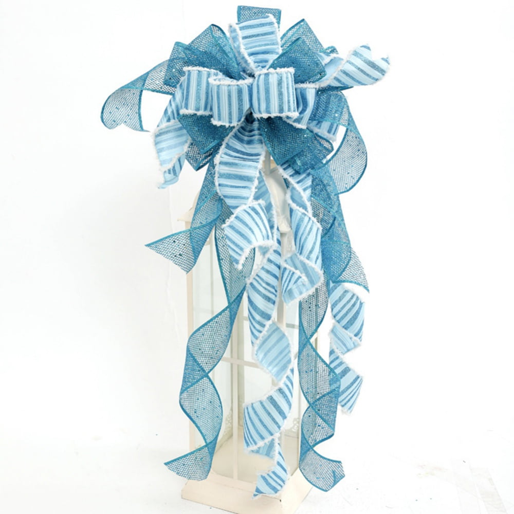 Christmas Tree Topper, Ribbon Bow Topper for Tree ,Xmas Ornaments for ...