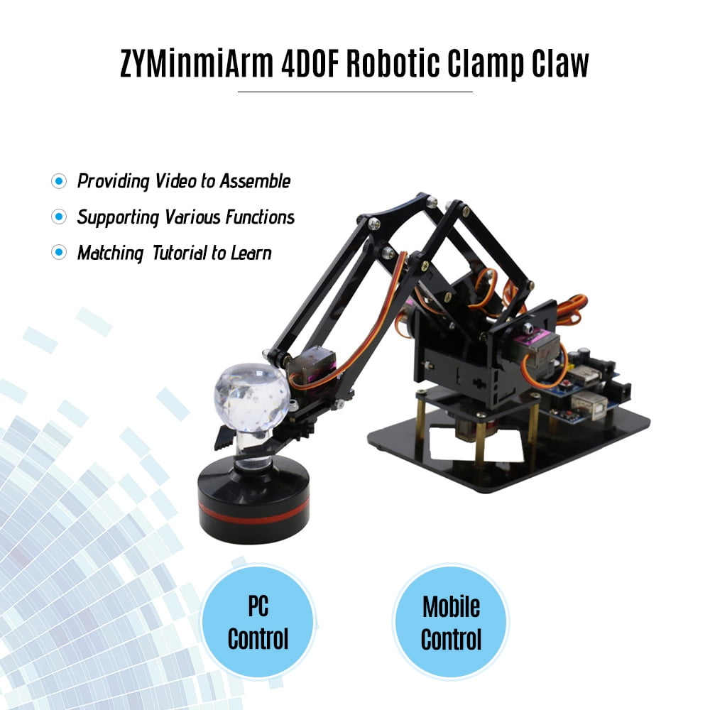 Robotic Arm 4DOF Mechanical Metal Clamp Claw Kit DIY Education Kid Gift ...