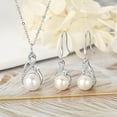 Leander Sterling Silver Pearl Jewelry Set with Shiny Moissanite, Real ...