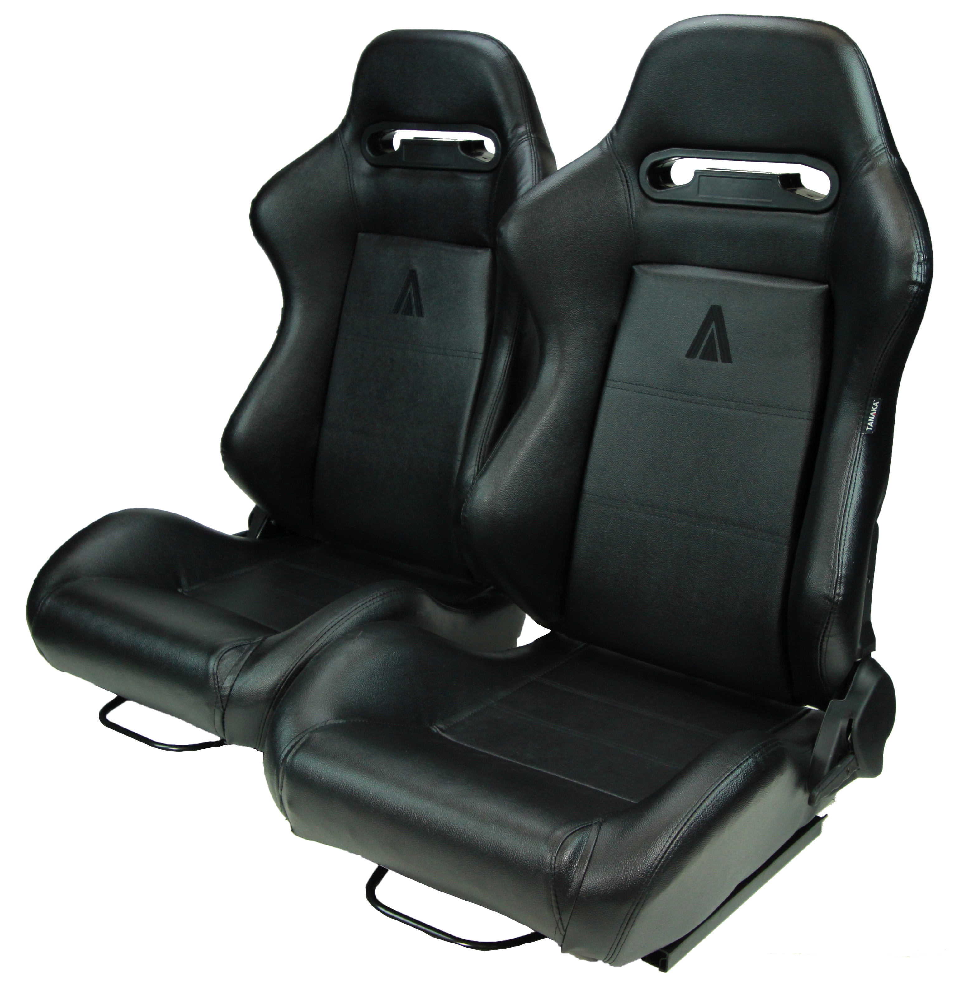 Tanaka Type-R, Black Faux Leather, Reclinable Sport Racing Seats Pair ...