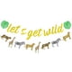 Let's Get Wild Banner Gold Glitter Jungle Animal Print Cheetah Garland ...