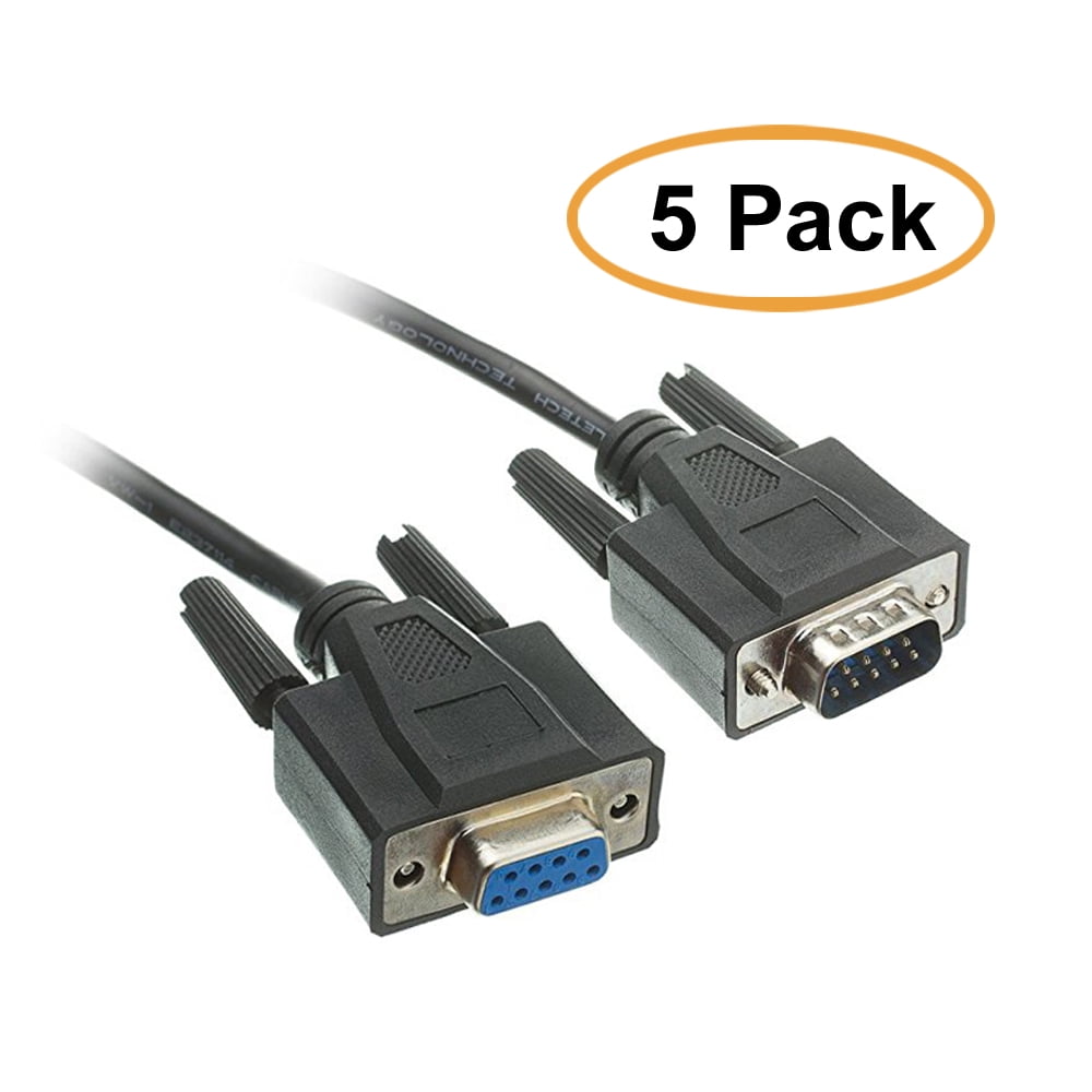 C&E Serial Extension Cable, Black, DB9 Male to DB9 Female, RS-232, UL ...