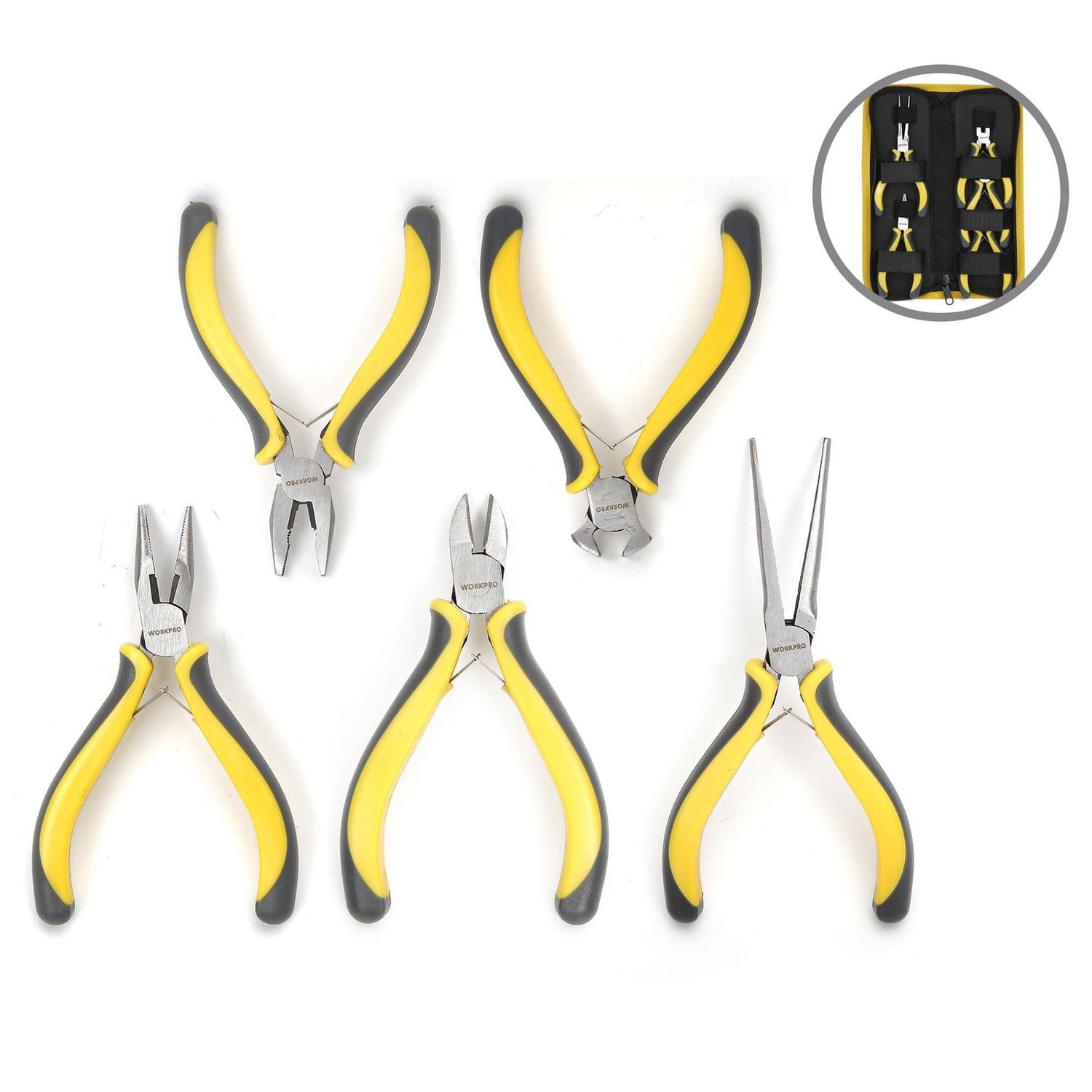 Click here for Workpro Mini Pliers Set With Pouch - 5 Piece Mini prices