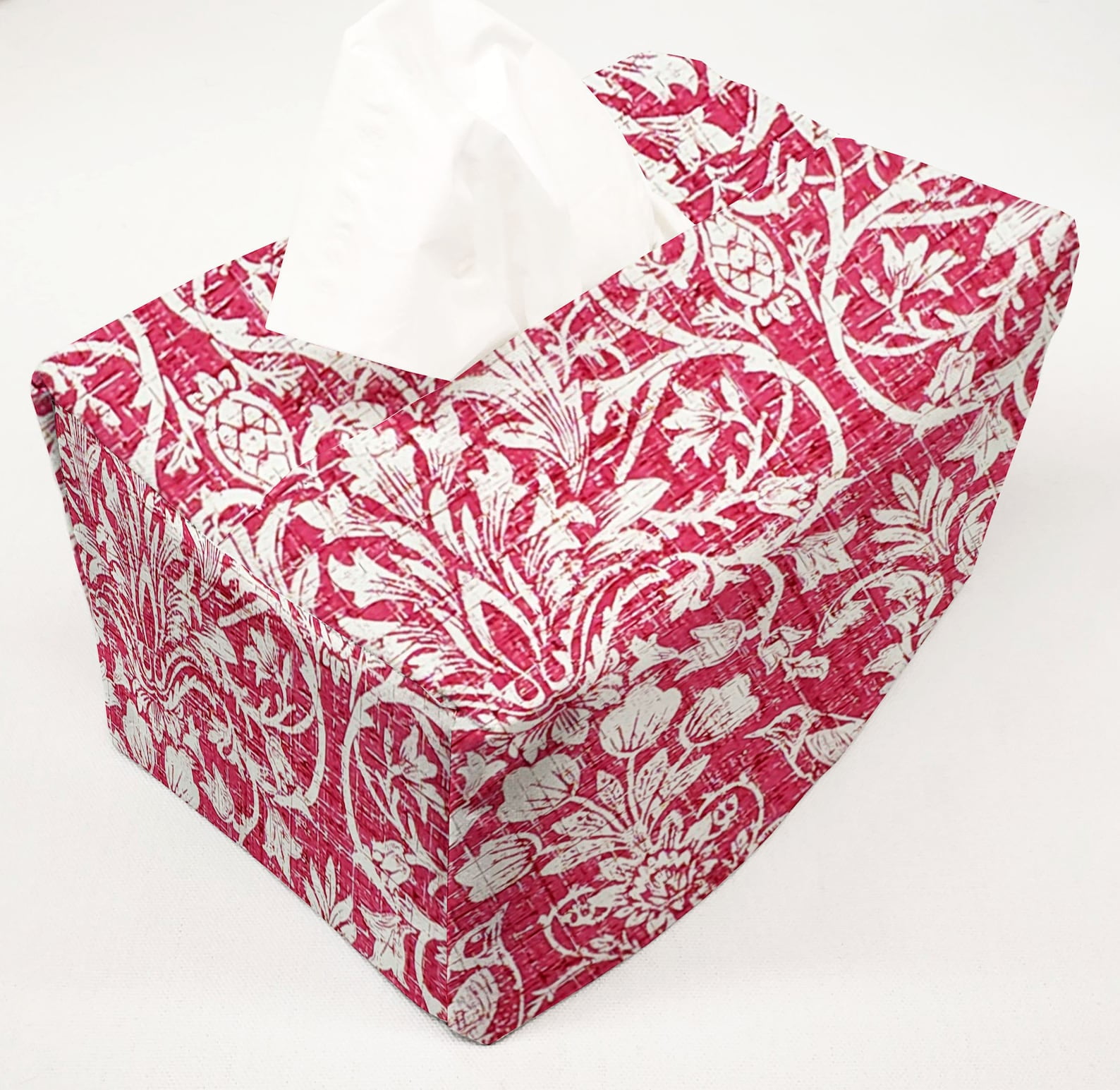 Pink Floral Damask Tissue Box Cover by Penny's Needful Things (Tall ...