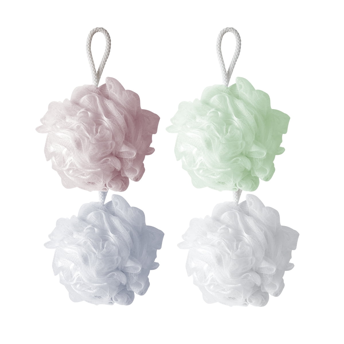 Topboutique Shower Loofah Sponge Pouf 4 Packs 60g Bath Pouf Mesh Sponge ...