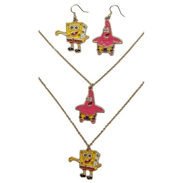 Spongebob And Patrick Cartoon Characters Metal Pendant Necklace And ...