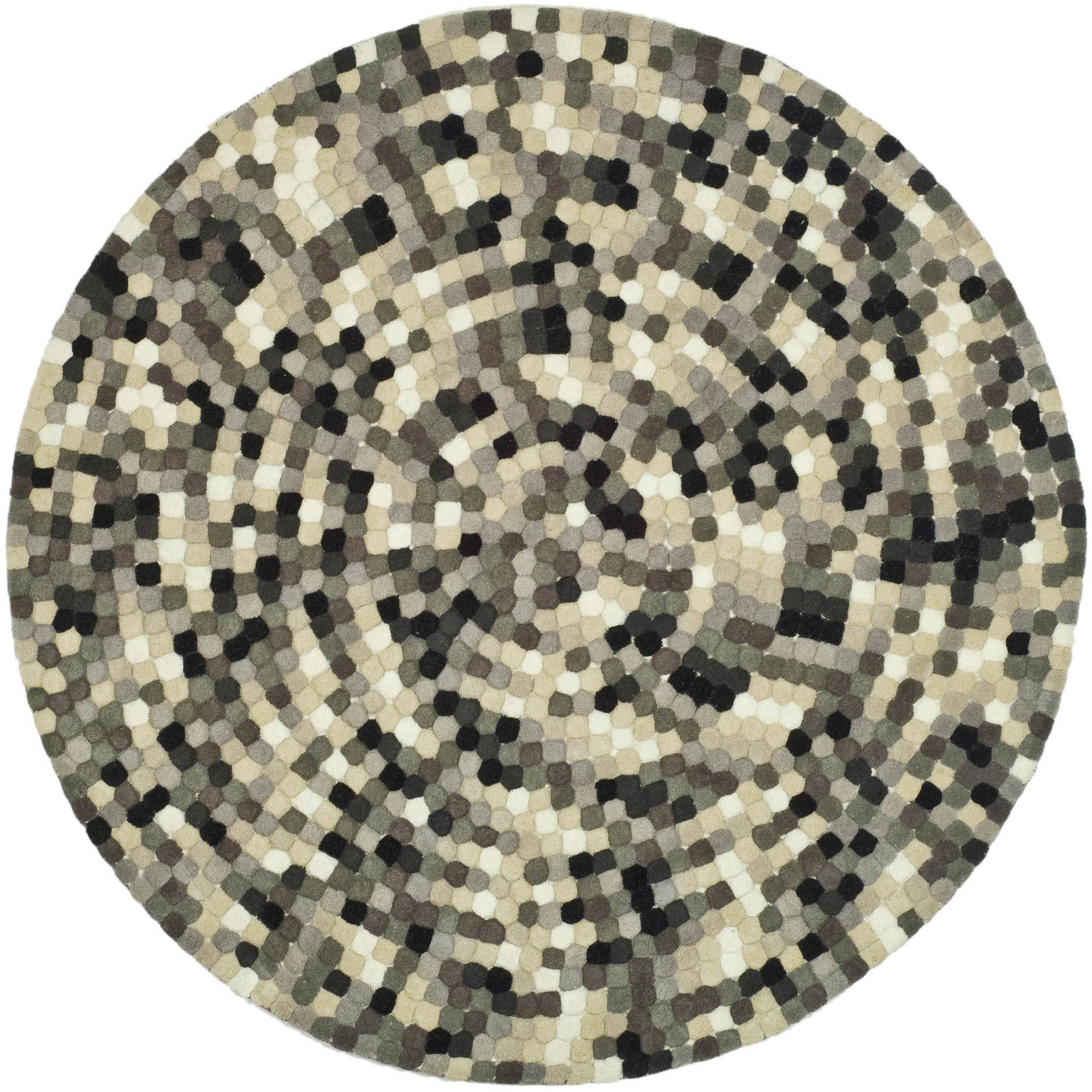 SAFAVIEH Soho Pixels Geometric Dotted Wool Area Rug, Ivory/Grey, 6' x 6 ...
