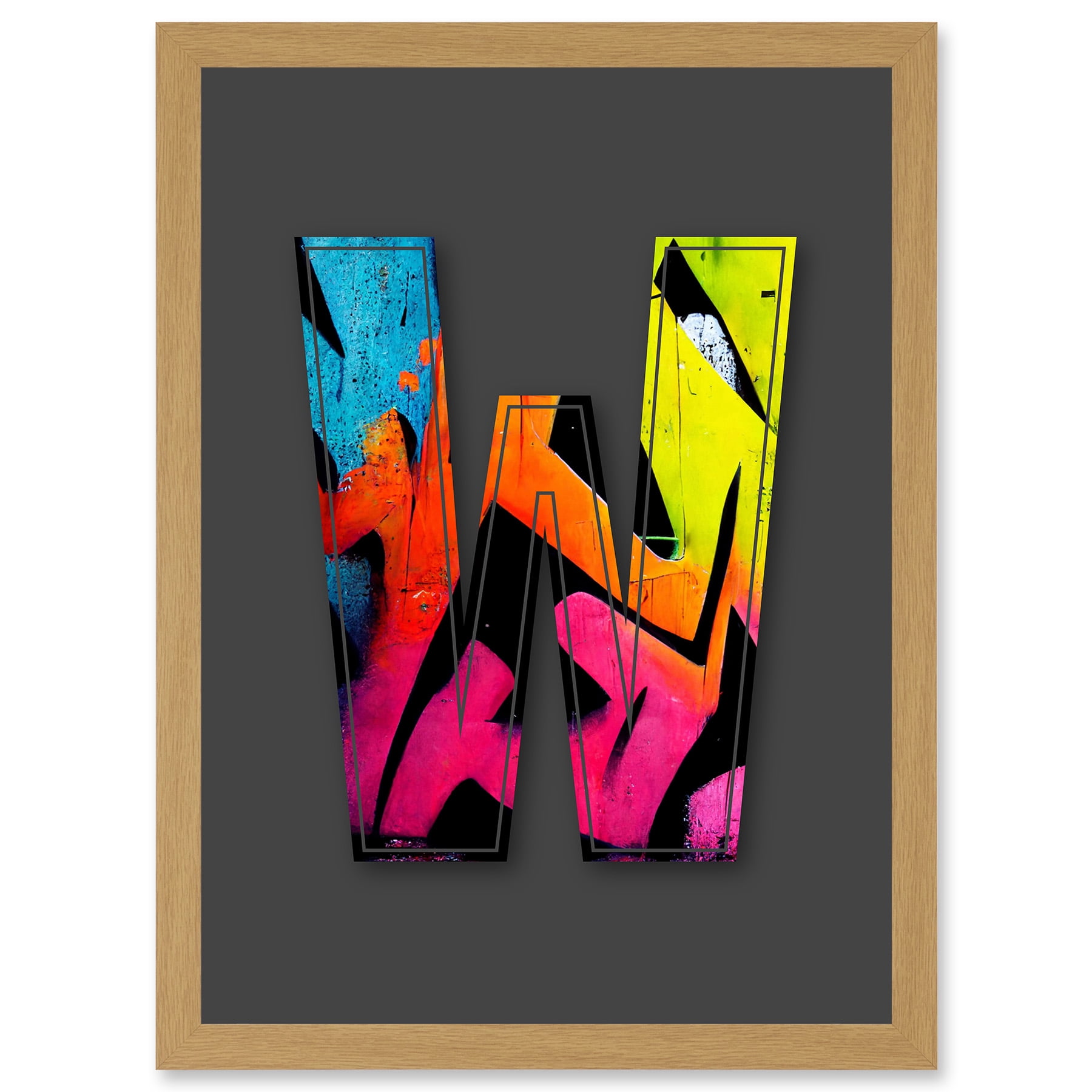 Letter W Tagging Pink Yellow Decorative Graffiti Mural Alphabet Initial ...