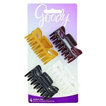 Goody Medium Claw Hair Clips Assorted Neutral Colors 4 Ct - Walmart.com