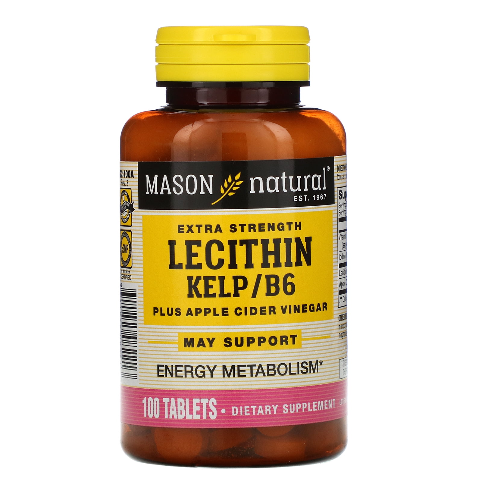 Mason Natural Lecithin Kelp/B6 Plus Apple Cider Vinegar, Extra Strength ... Mason Natural Lecithin Kelp/B6 Plus Apple Cider Vinegar, Extra Strength ...