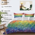 Colorful Modern Geometric Duvet Cover Set Full Size, Watercolor Rainbow ...