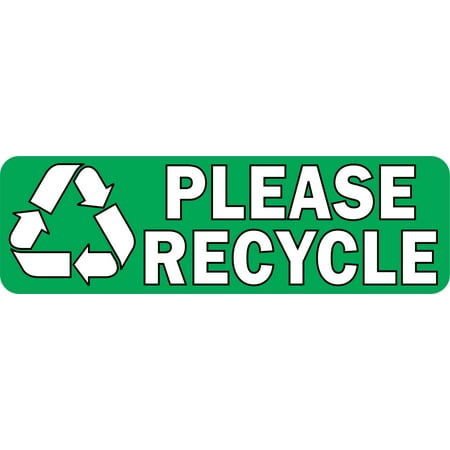 10in X 3in Please Recycle Sticker Vinyl Recycling Sign Stickers Decal ...