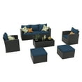 Royalcraft 6-Piece PE Wicker Rattan Outdoor Sofa Set with Storage Box ...