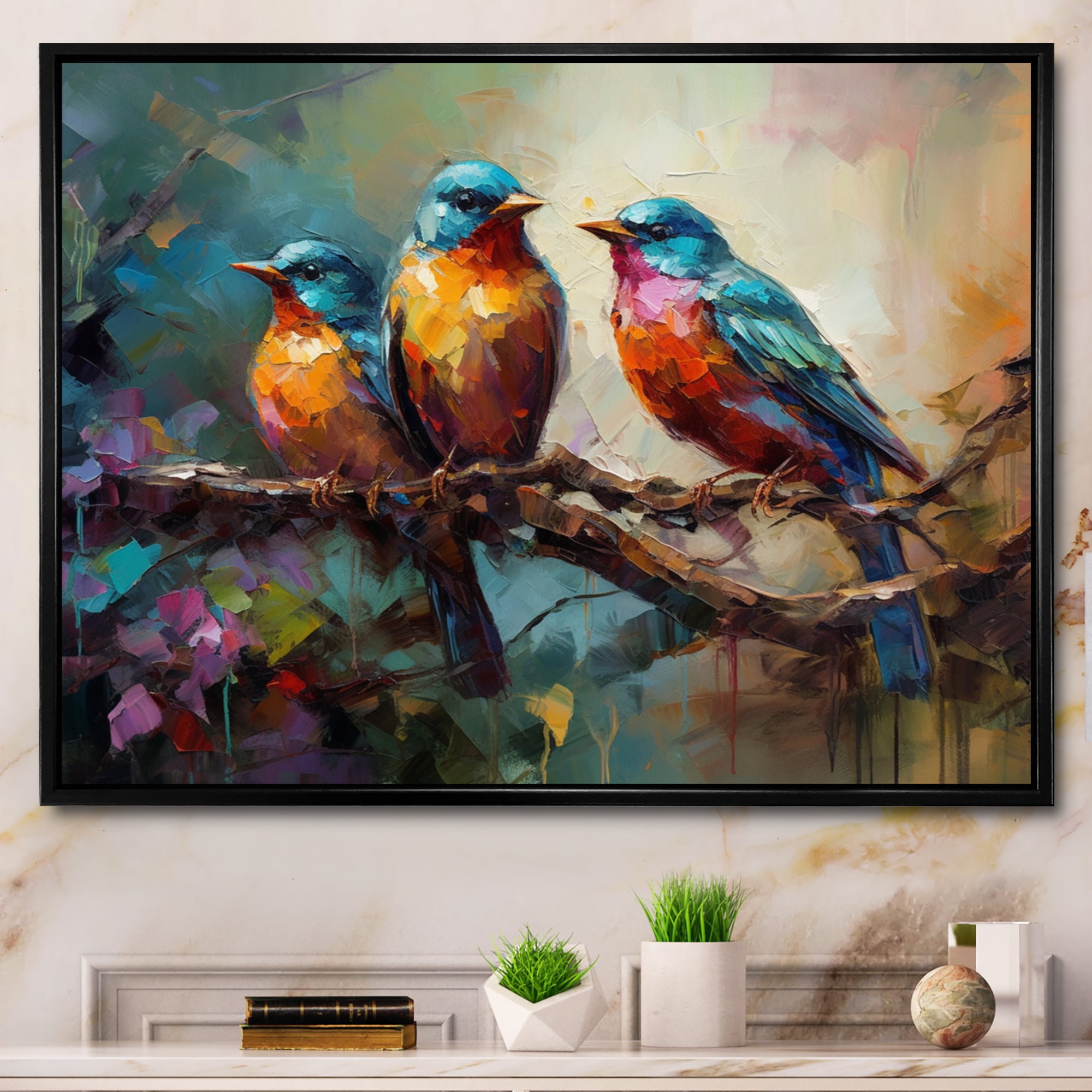 Click here for Designart Bird Framed Wall Art  Elegant Feathers I... prices